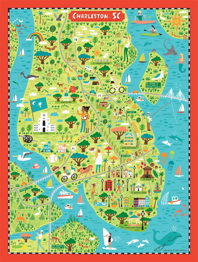 True South Puzzle CHARLESTON MAP – Genevieve Bond Gifts