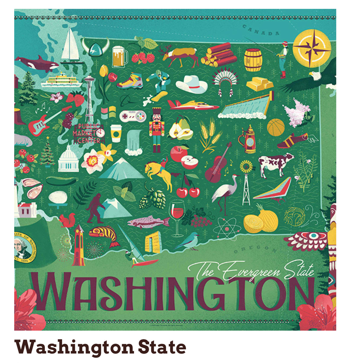 True South Puzzle WASHINGTON State – Genevieve Bond Gifts